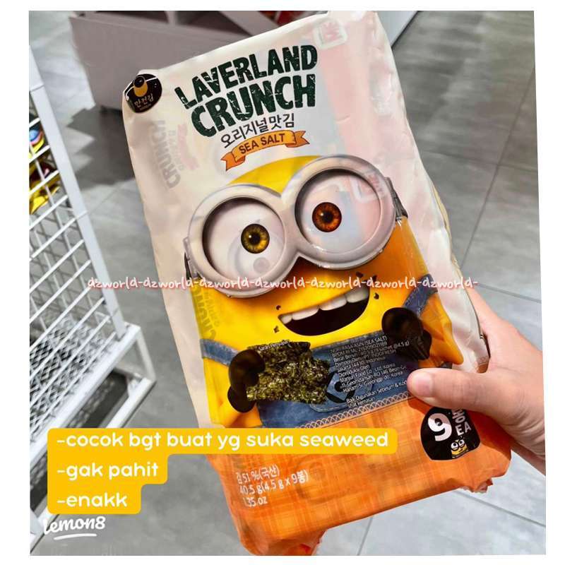 Jual Laverland Crunch 9pack Seaweed Seasalt Cheese Hot & Spicy Wasabi ...