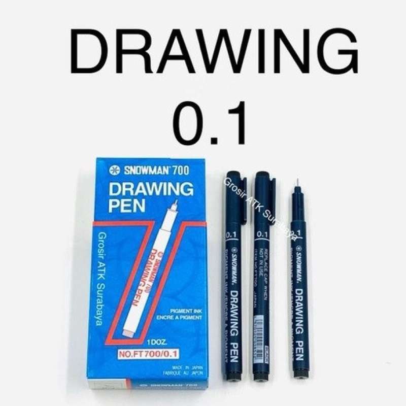 Jual Spidol Drawing Pen Gambar Permanen Snowman Ft 700 / Ft700 0.1 / 0 ...
