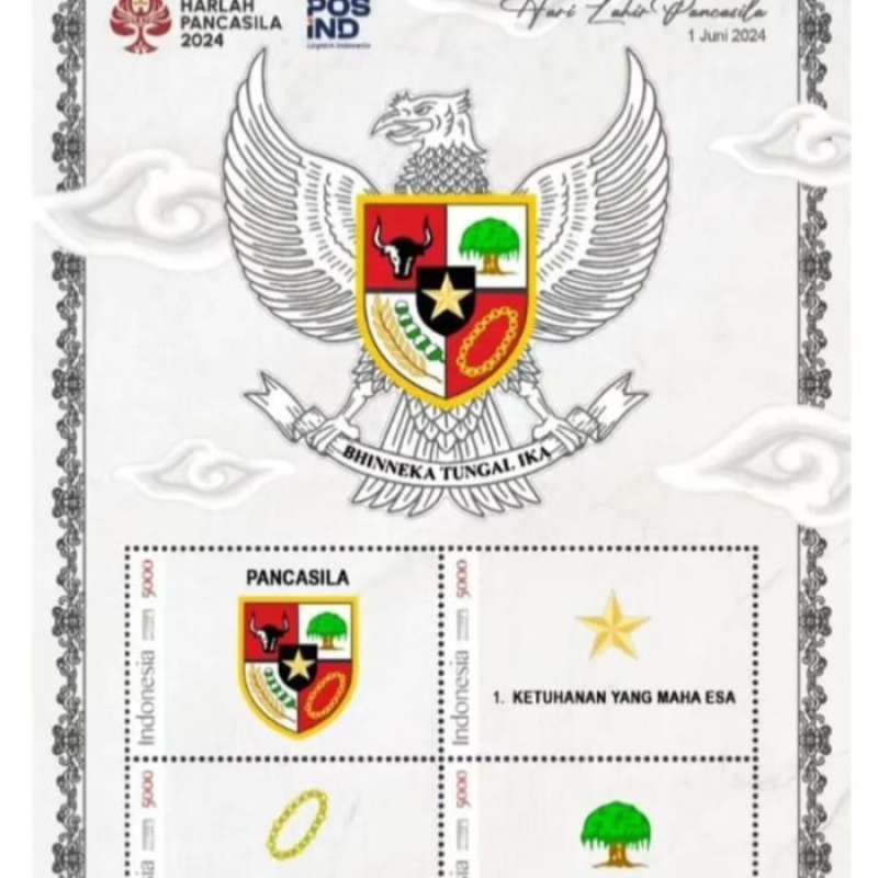 Jual Perangko Pranko Miniature Sheet Hari Lahir Pancasila 2024 Di ...