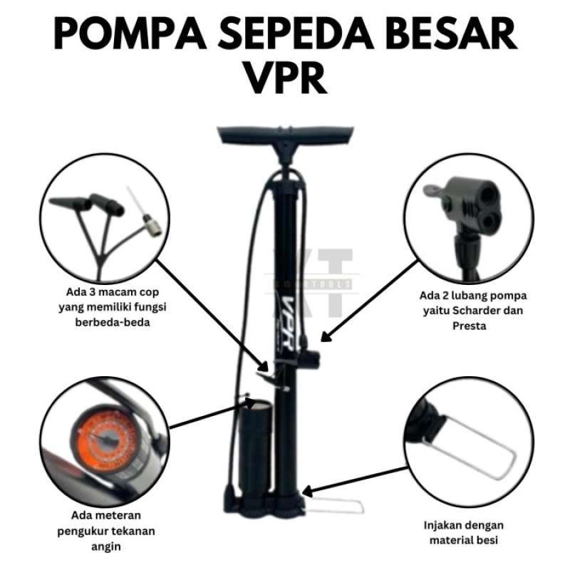 Jual Pompa Angin Sepeda Motor Bola Tangan Standar Hitam Vpr Di Seller ...