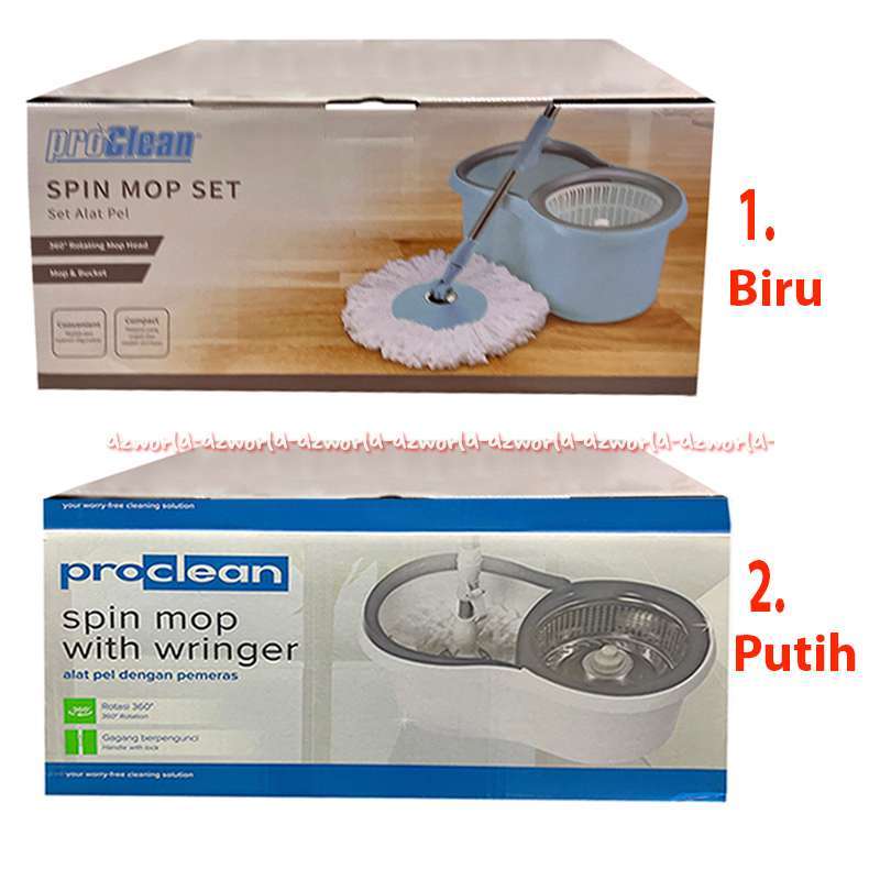 Jual Proclean Spin Mop Set With Wringer Alat Pel Berputar Biru Muda ...