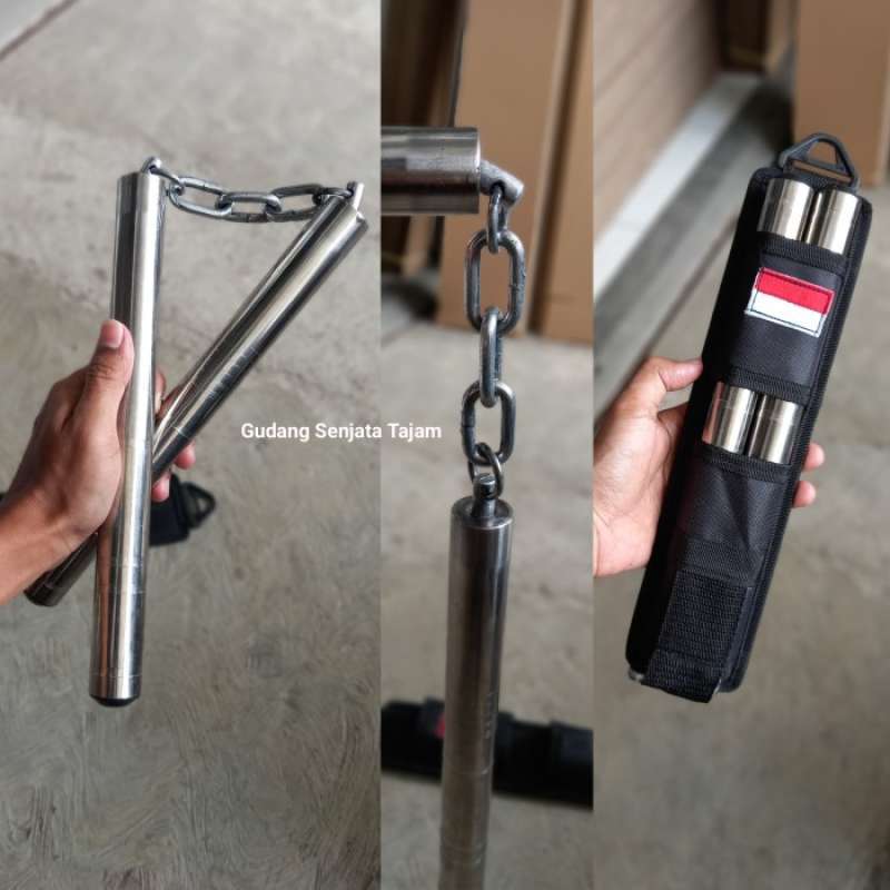 Jual Double Stick Nunchaku Besi Stainless Indonesia Merah Putih Di ...