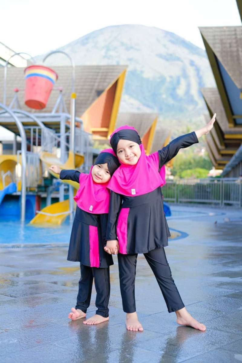 Jual Baju Renang Anak Perempuan Muslimah Hijab Lollita Swimset 6 Bln - 9th - Xl Navy Abu Di ...