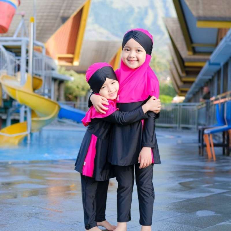 Jual Baju Renang Anak Perempuan Muslimah Hijab Lollita Swimset 6 Bln ...