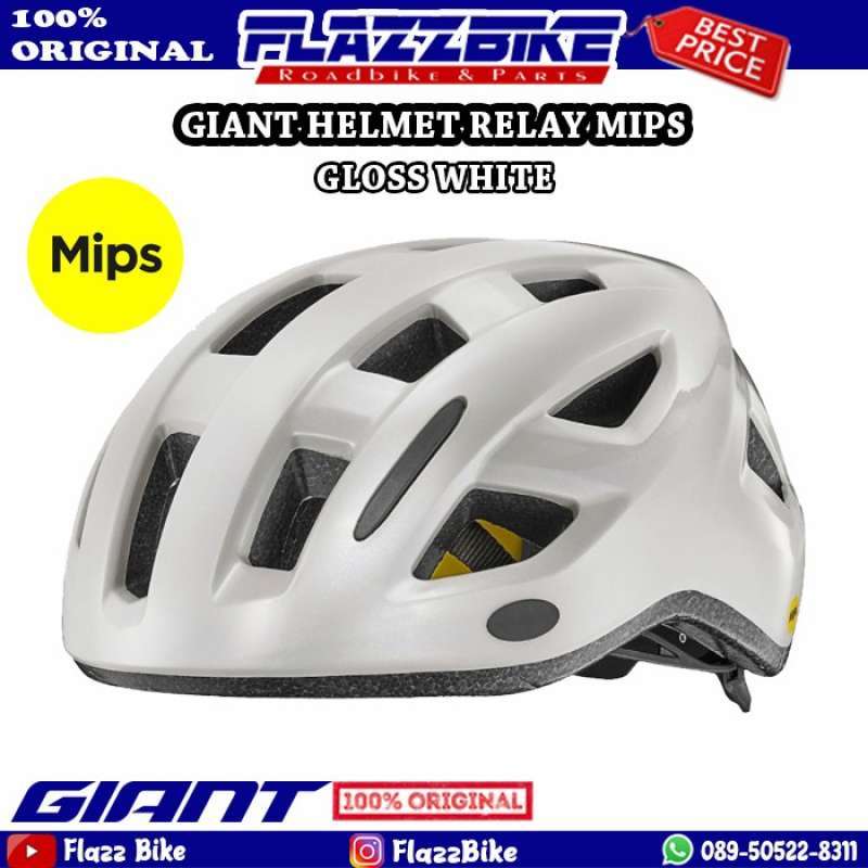 Jual Giant Helmet Relay Mips Gloss White - Helm Sepeda Glossy Putih S M ...
