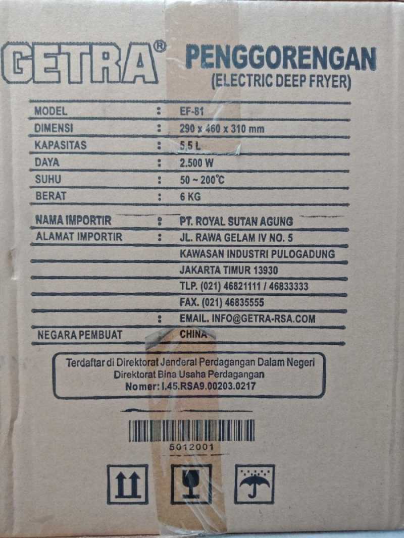 Promo Getra Gea Electric Deep Fryer Penggorengan Listrik Ef 81 Ef81 New ...
