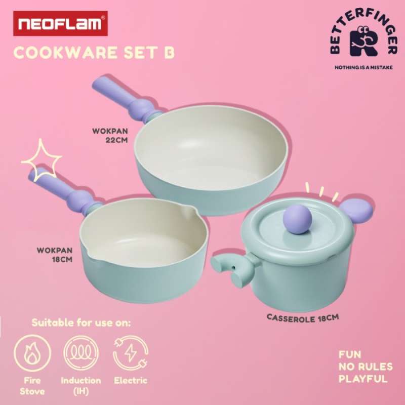 Promo Neoflam Better Finger Set / Panci Keramik Korea New Diskon 2% Di ...