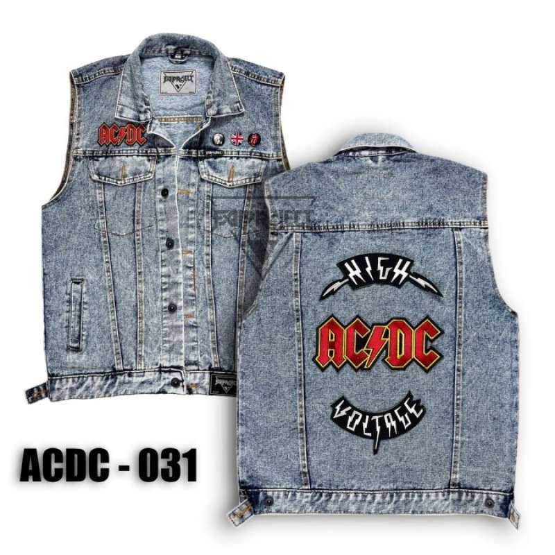 Jual Jaket Jeans Rompi/rompi Pria/emblem Sudah Di Jahit Desain Casual ...
