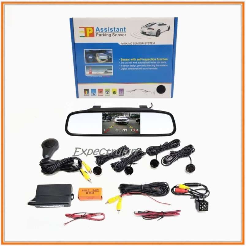 Jual Video Sensor Parkir Spion 4.3 Inchi + Kamera Mundur + 4 Sensor ...