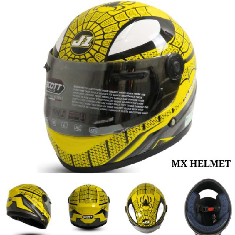 Jual Helm Anak Full Face Scott Anak Type J1 Kids Sni - Starblue Black ...