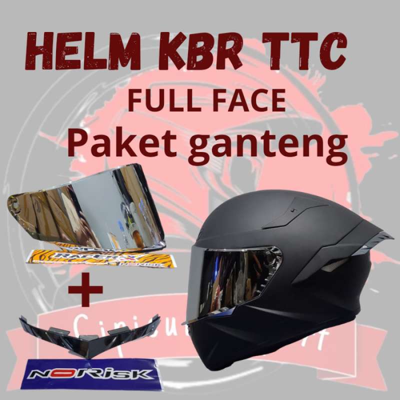 Jual Helm Kbr Tt Course Full Face Polos Hitam Doff Black Doff Sni Isle ...