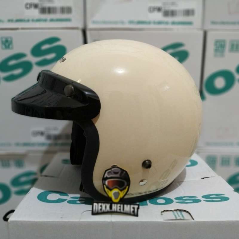 Jual Helm Cargloss Original Cfm Retro Half Face Free Kardus - Hitam ...