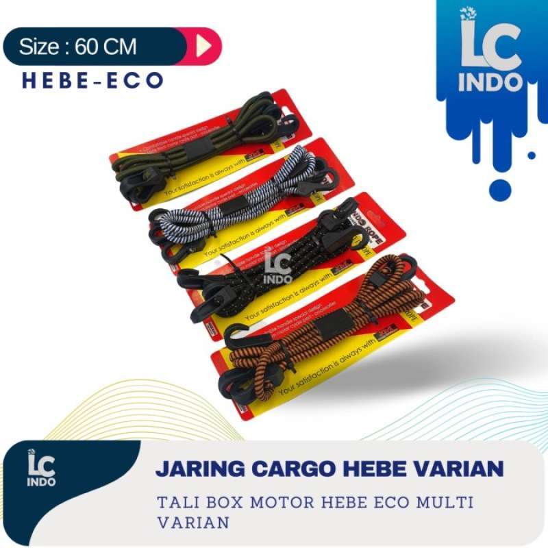 Jual Tali Cargo Hebe 60 Cm Eco Hebe Tali Box Motor Ekonomi - Hitam ...