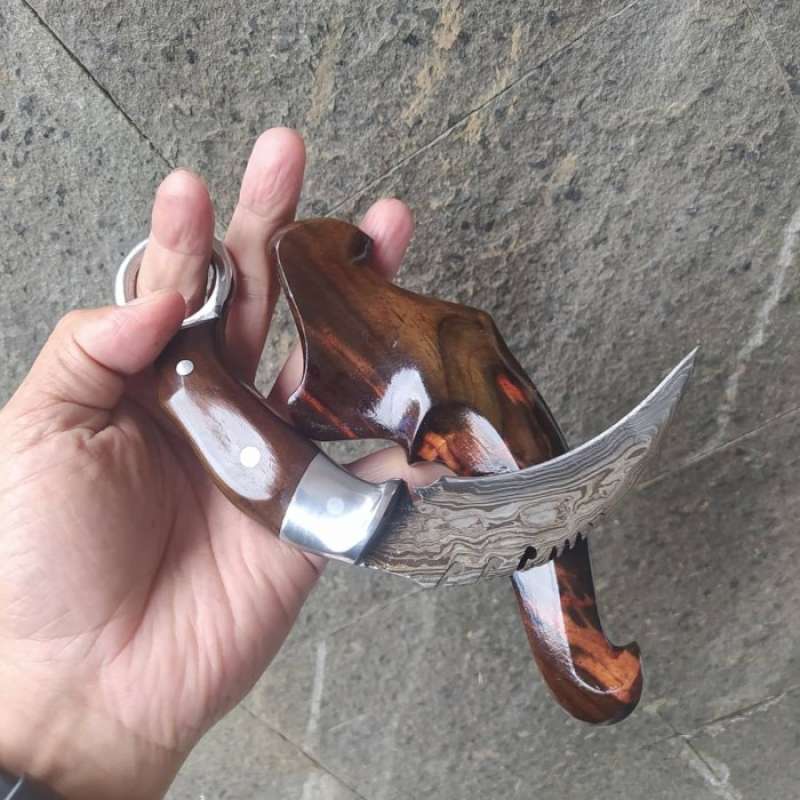 Promo Pisau Kerambit Silat Baja Pamor Damaskus Balik Mipih Dural Diskon 23% Di Seller ...