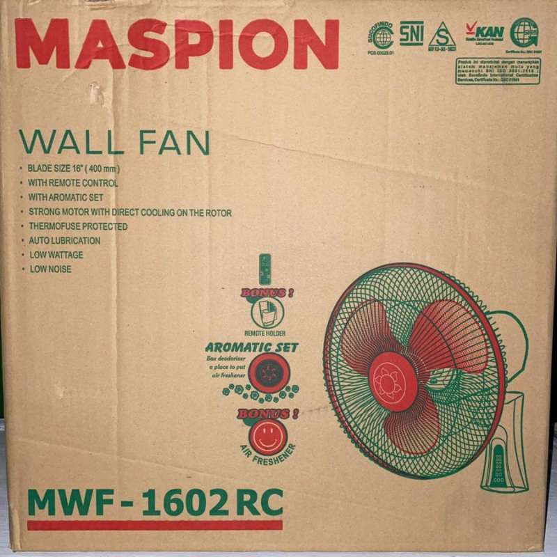 Promo Maspion Mwf-1602 Rc Wall Fan 16 Inch / Kipas Angin Dinding ...