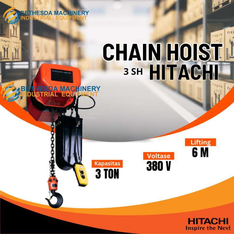 Jual Hitachi 3 Ton Hoist Crane 380 Volt Electric Chain 3 Ton 380 Volt 3 ...