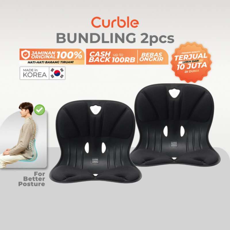 Promo Curble Chair / Sandaran Kursi Penyangga Punggung (2 Pcs) - Black ...