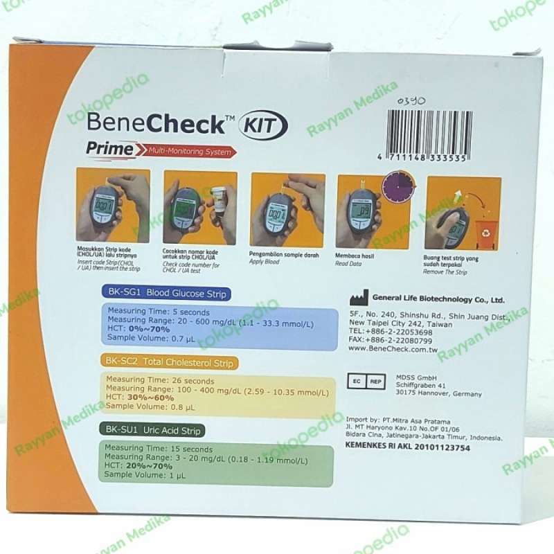 Promo Alat Cek Darah Benecheck 3 In 1 + Refill Strip Gula Kolesterol ...