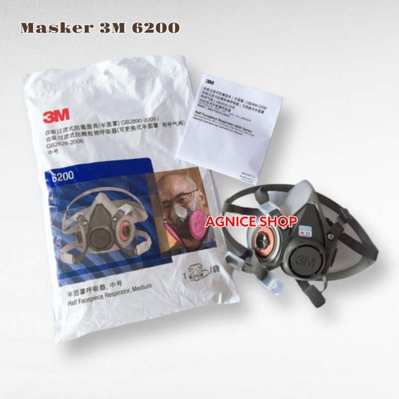 Promo Original Masker 3m 6200 Double Respirator Half Face Safety Gas ...