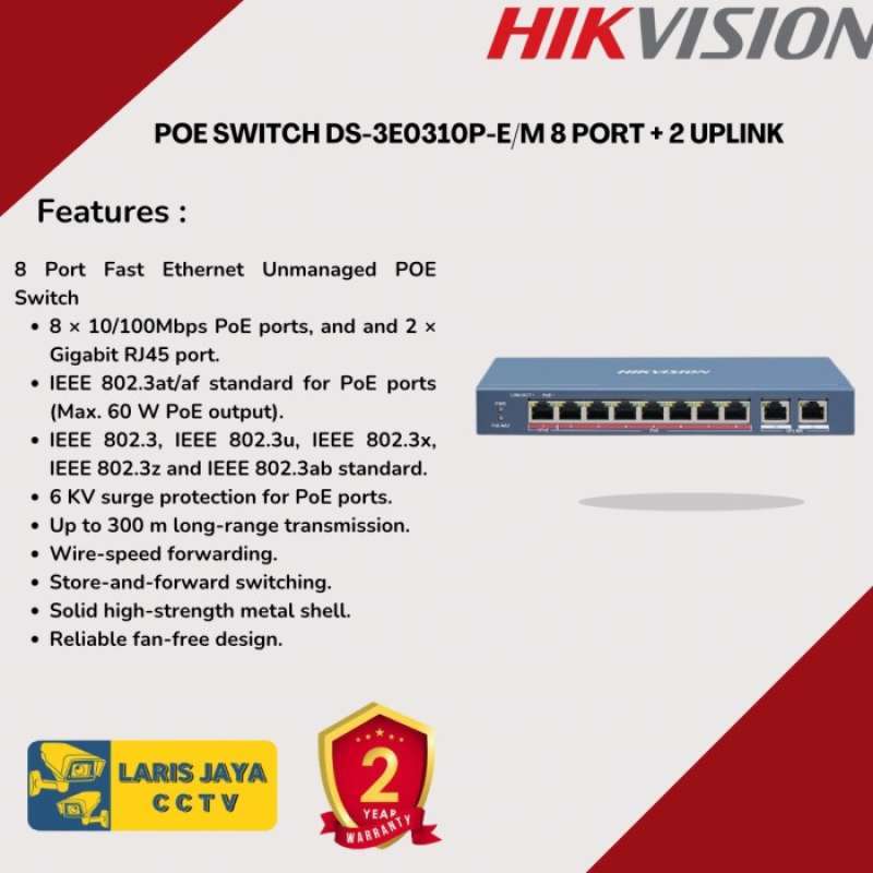 Promo Hikvision Poe Ds-3e0310p-e/m Switch Hub Poe 8port + 2 Uplink ... Promo Hikvision Poe Ds-3e0310p-e/m Switch Hub Poe 8port + 2 Uplink ...