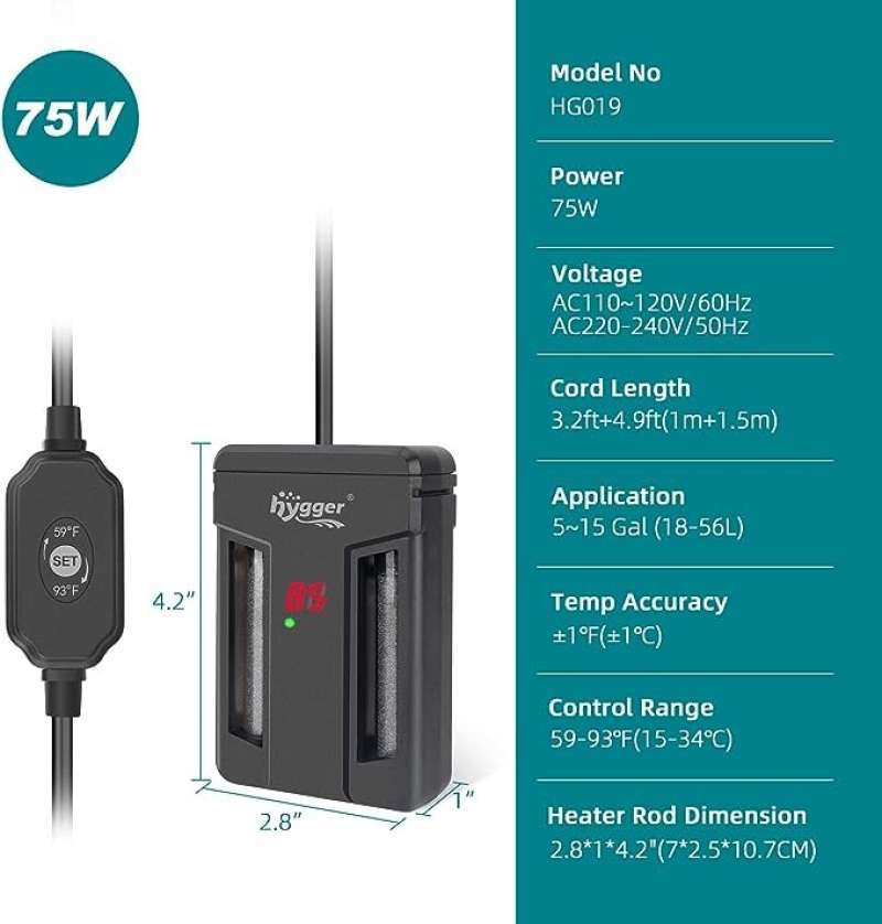 Jual Hygger Aquarium Double Quartz Heater Auto Shut Off / Pemanas ...