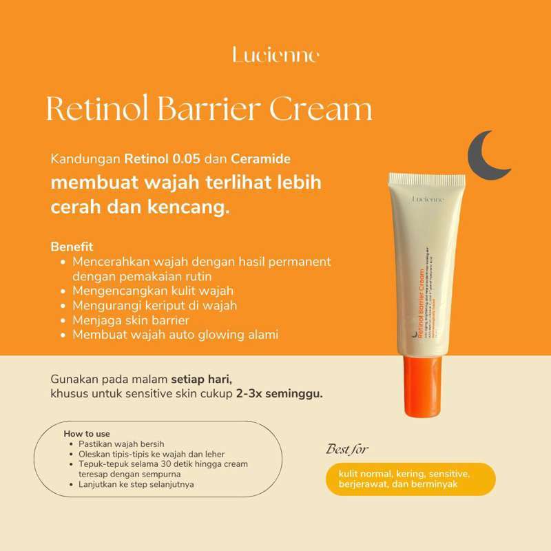 Promo Lucienne Retinol Barrier Cream 0.5% + Retinol Pro Cream 2% - Retinol Pro 2% Diskon 50% Di ...