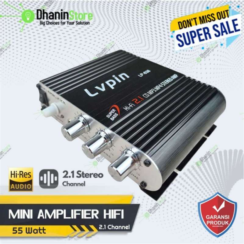 Promo Power Amplifier Mobil 2.1 Channel Hifi Class D Super Bass 12 Volt ...