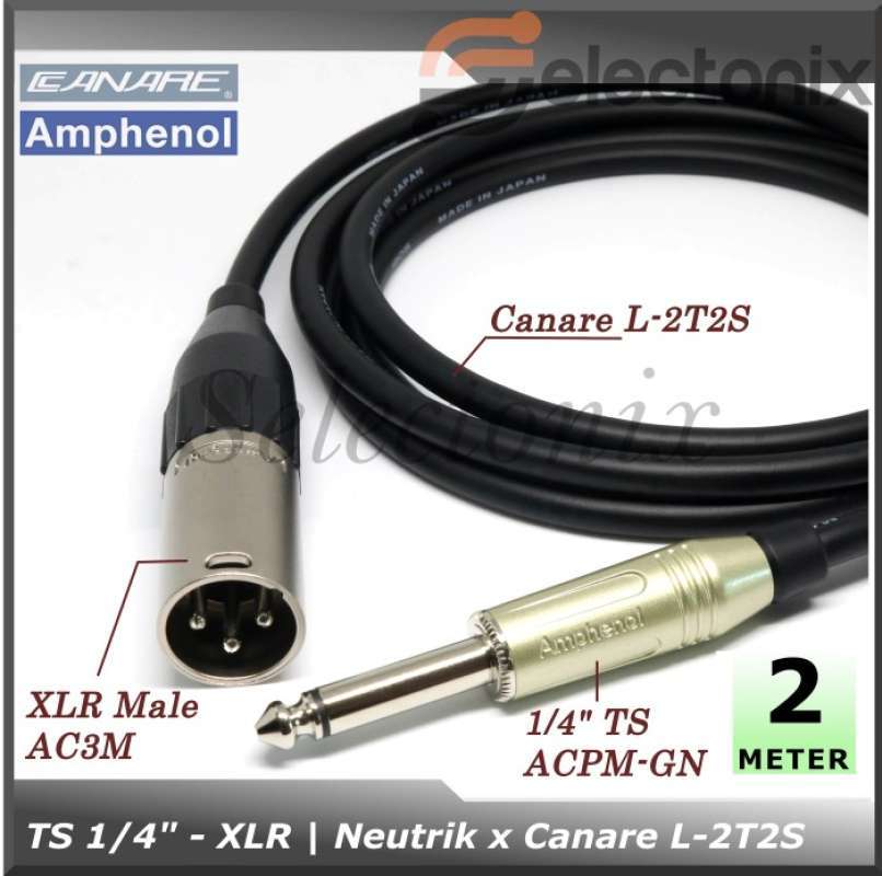 Promo [2m] Kabel Mic Ts / Mono 6.35mm - Xlr Amphenol Diskon 23% Di ...