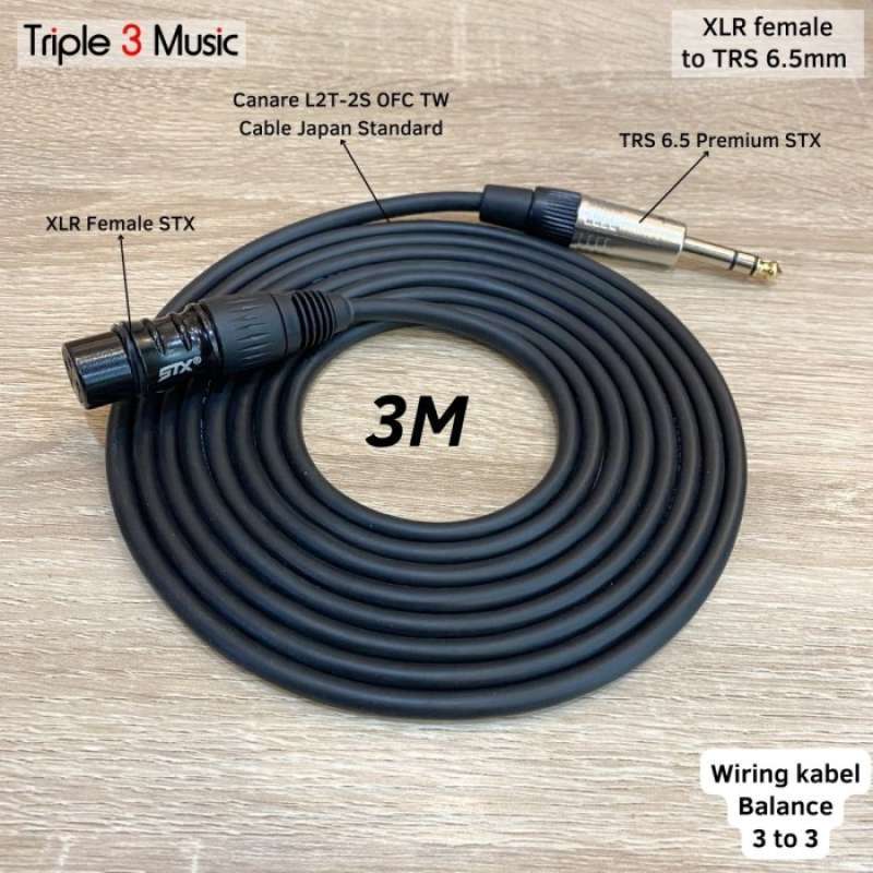 Promo Kabel 3m Xlr Female Canon To Trs 6.5 Akai Balance Canare L2t2s Ofc Tw Diskon 23% Di Seller ...