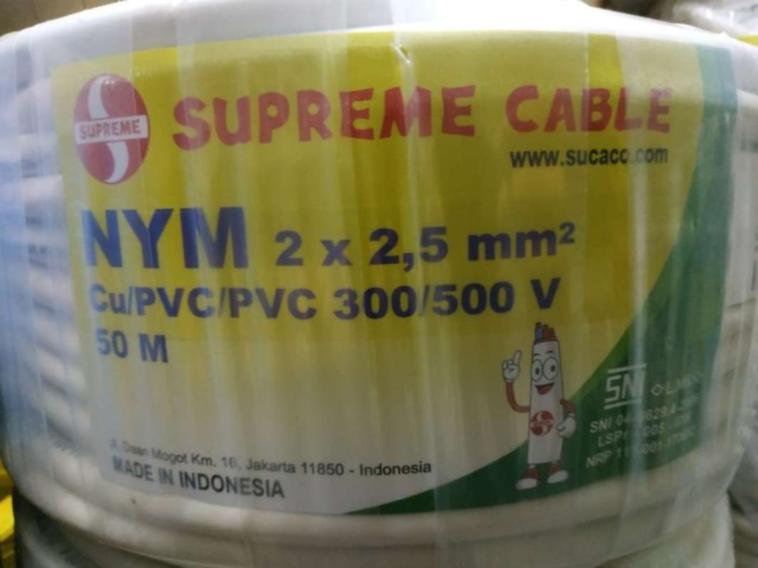 Promo Kabel Listrik Merk Supreme Nym 2x2.5 / 2x2,5 Per Roll / @ Roll ...