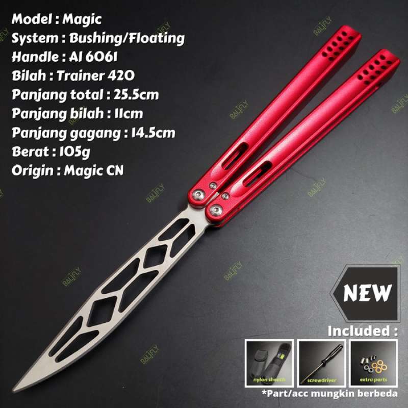 Jual Balisong Butterfly Knife Magic 6061 - Red Di Seller Raindrop ...
