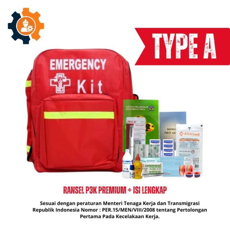 Promo Tas Ransel P3k Merah Emergency Kit + Isi Lengkap First Aids Type ...