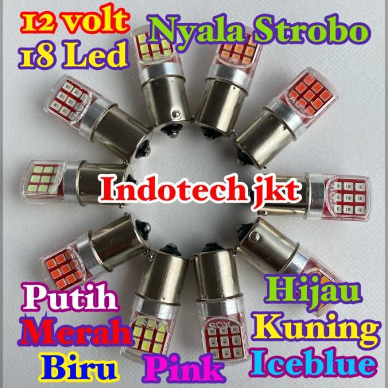 Promo Lampu Sein Mundur Kaki 1 Nyala Kedip 12 Volt 18 Led Terang - Biru ...