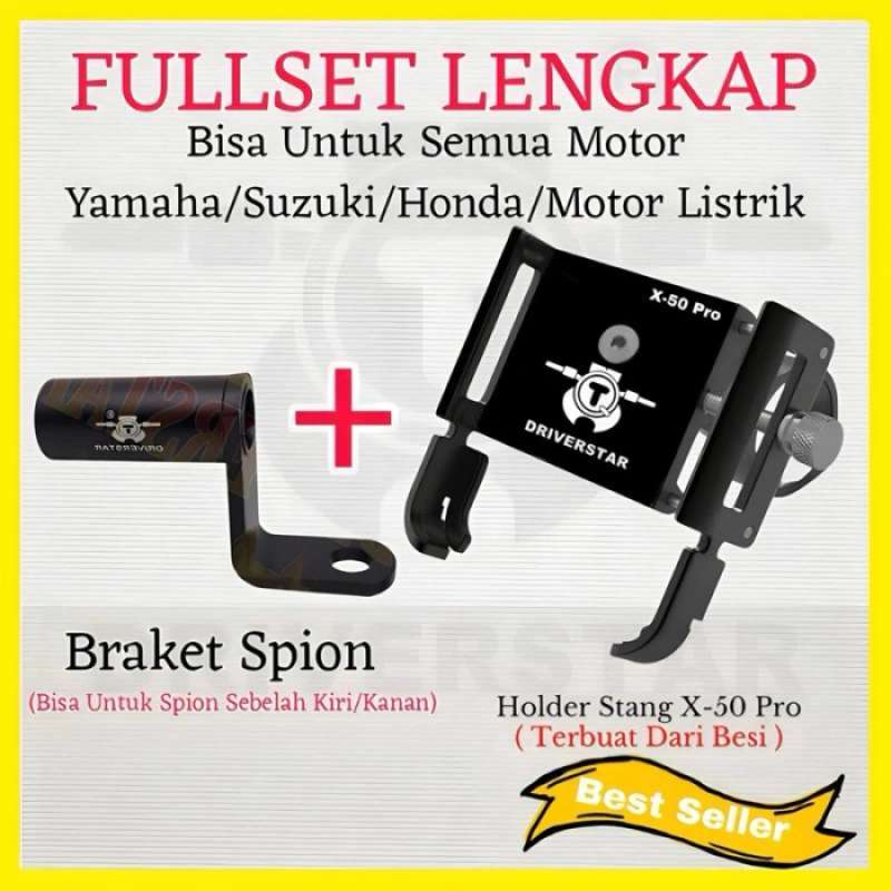 Jual ( Fullset ) Holder Stang Motor Driverstar X-50 Pro + Bracket Spion ...