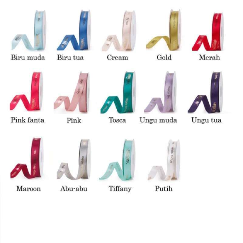 Jual Pita Satin Happy Birthday Roll Sheng Ri Kuai Le Pita Kotak Kue Hbd ...