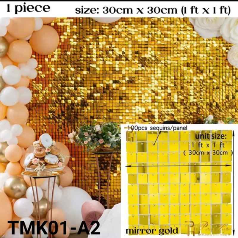 Jual Tmk01 Dekorasi Backdrop Pesta Sequin Wall Panel Shimerring Metalik ...
