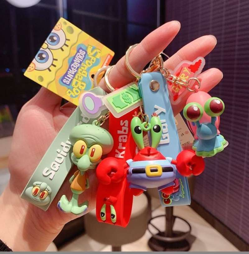 Jual Gantungan Kunci Keychain Spongebob Squidward Sandy Patrick Lucu ...