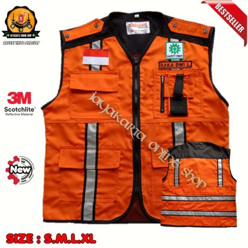Jual Rompi Safety Vest 3m Scotlite Japan Drill Orange Hitam Di Seller ...