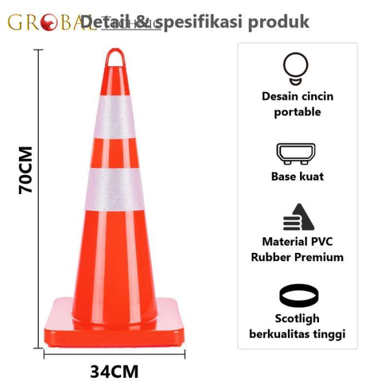 Jual Traffic Cone 70cm / Kerucut Lalu Linta 70cm Bahan Rubber - Putih-putih Di Seller Aghanim ...