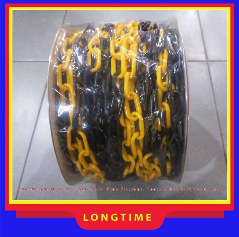 Jual Rantai Pvc Kuning Dan Hitam 6mm X 50m Plastic Chain Rantai Plastik ...