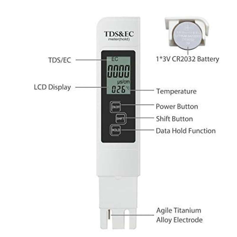 Jual Digital Water Quality Tester Digital Tds Ec Meter With Battery Di ...