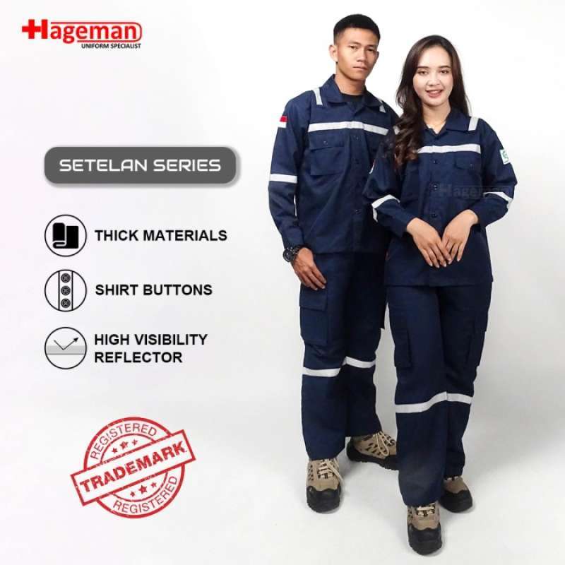 Jual Wearpack Safety Setelan / Wearpack Kerja Polos Warna Biru Dongker ...