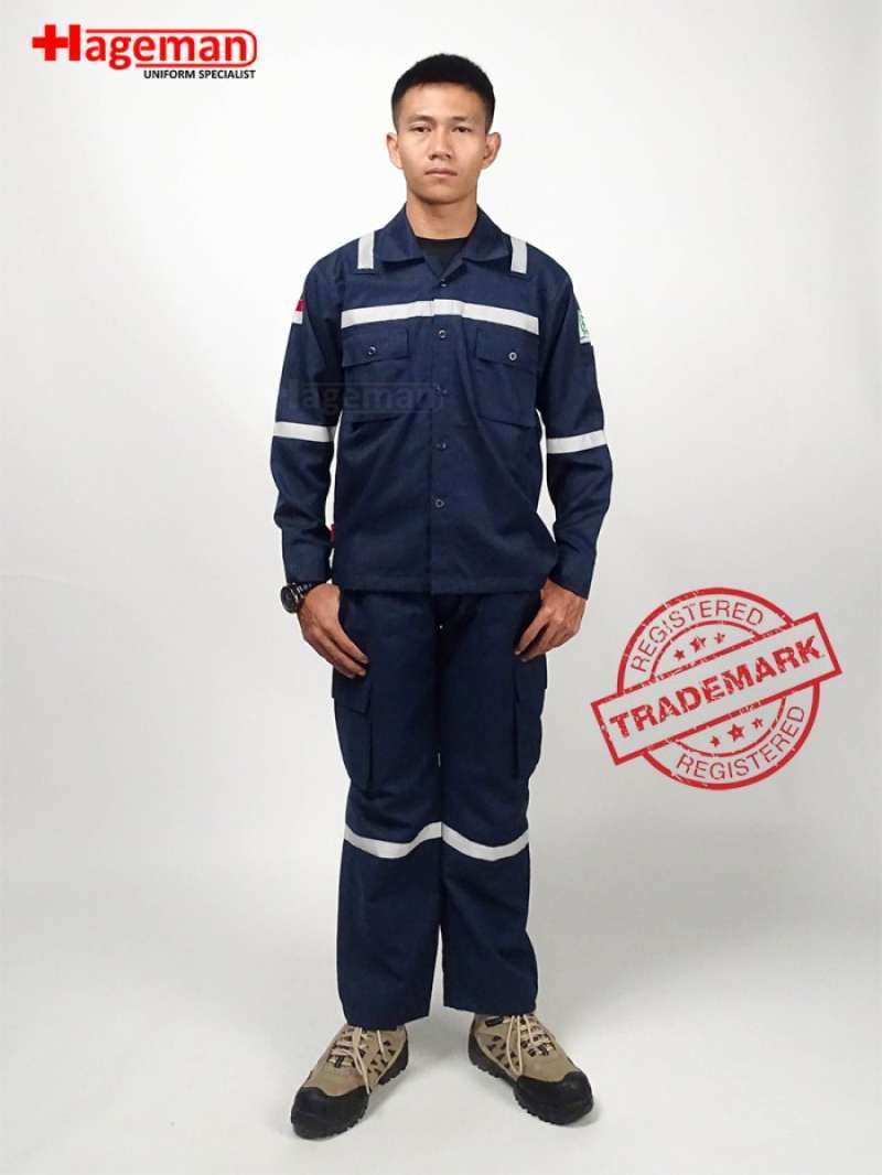 Jual Wearpack Safety Setelan / Wearpack Kerja Polos Warna Biru Dongker ...