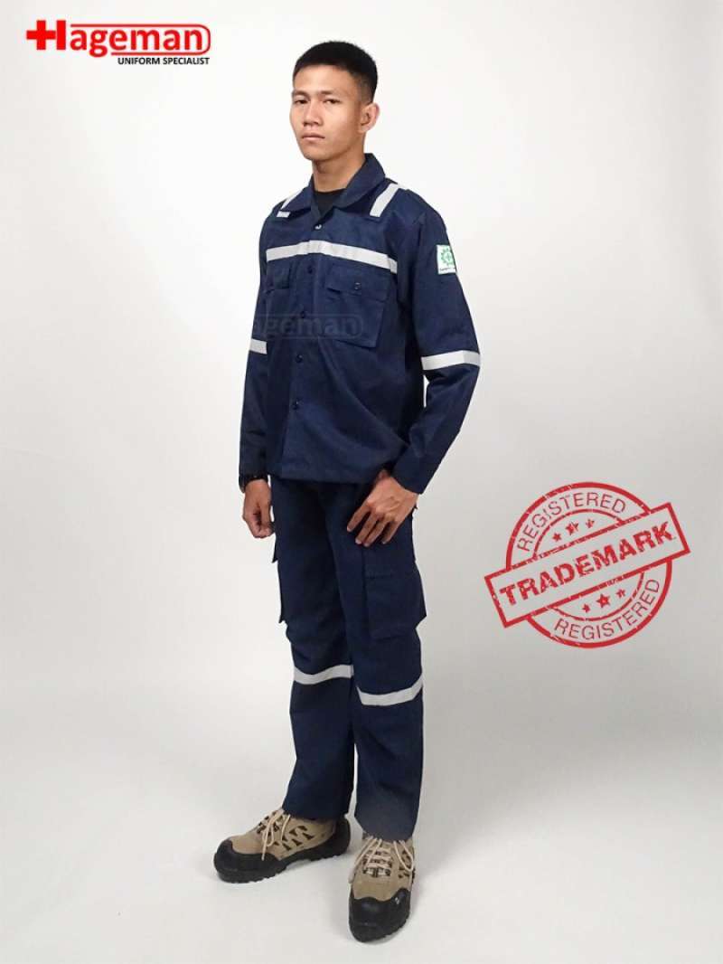 Jual Wearpack Safety Setelan / Wearpack Kerja Polos Warna Biru Dongker ...