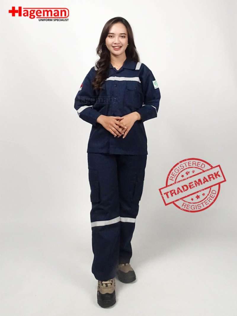 Jual Wearpack Safety Setelan / Wearpack Kerja Polos Warna Biru Dongker ...