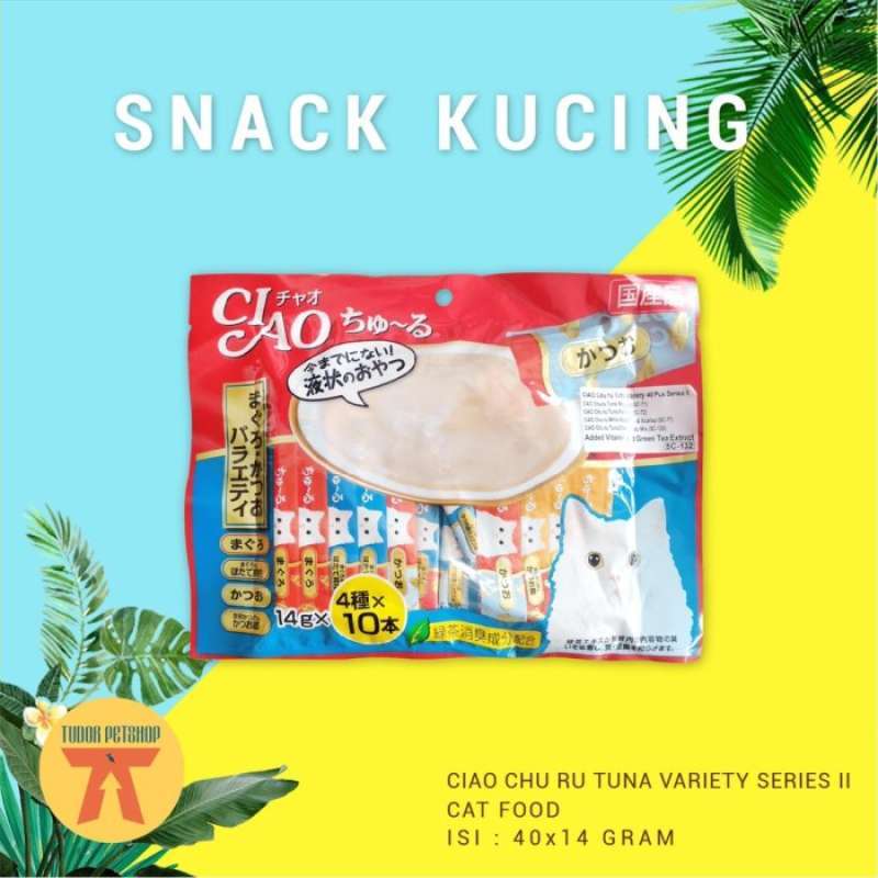 Promo Snack Kucing Ciao Chu Ru Tuna Variety Series 2 40x14 Gr - Catfood Diskon 23% Di Seller ...