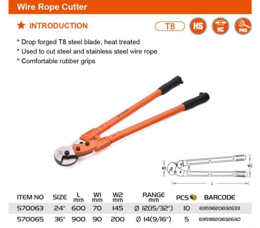 Jual Wire Rope Cutter / Gunting Sling Baja / Tang Potong Kawat 24 36 ...
