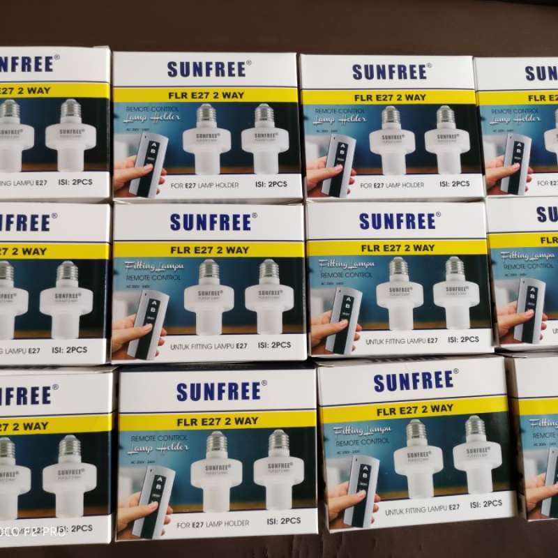 Jual Sunfree Fiting 2 Fitting +1 Remote Lampu E27 Remote Control 2 ...