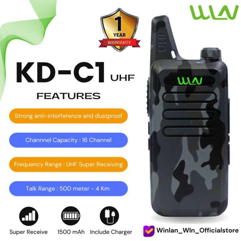 Promo Ht Satuan Walkie Talkie Kd-c1 Uhf - Tanpa Dekstop Loreng - Loreng ...