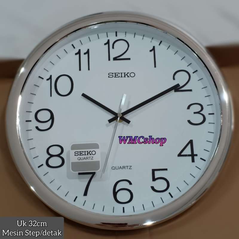 Promo Jam Dinding Seiko Sweep 32cm Chrome Stainless Silent/halus Sale ...